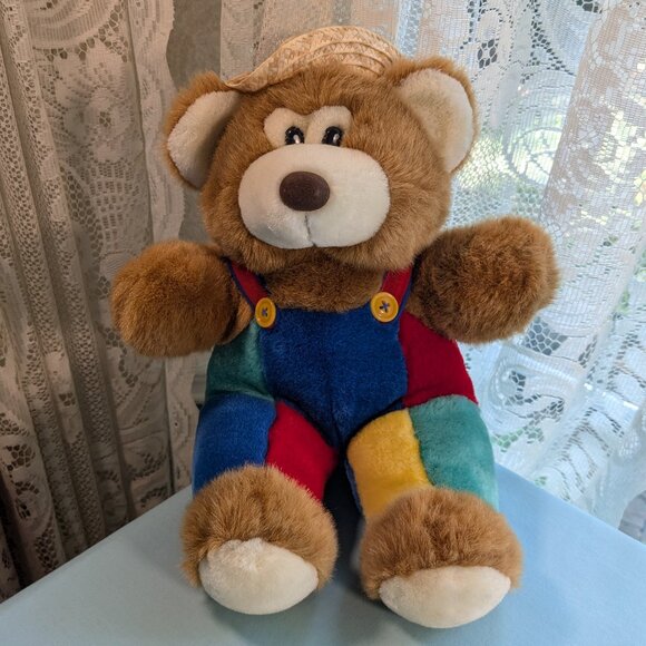 Dan Dee | Toys | Loveable Huggable Friends Teddy Bear In Overalls Straw ...